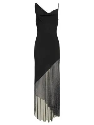 Giuseppe Di Morabito Embellished Crepe De Chine Midi Dress - Black