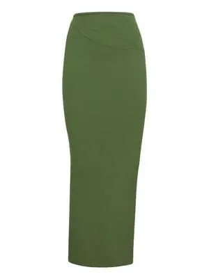 Christopher Esber Rib Cutout Long Skirt Green