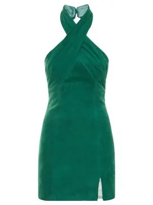 Giuseppe Di Morabito Suede Halter Neck Mini Dress - Green