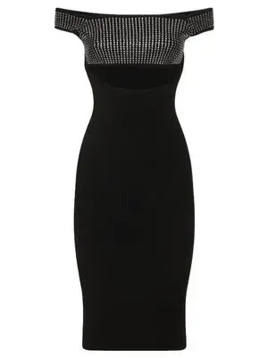 GIUSEPPE DI MORABITO Embellished Knit Midi Dress