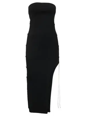 GIUSEPPE DI MORABITO Lace-up Stretch Knit Midi Dress
