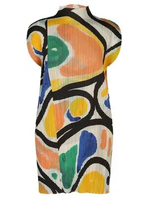 Issey Miyake Roll Abstract-print Mini Dress - Multi-color
