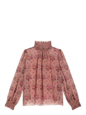 DOLCE & GABBANA Smocked Floral-print Top