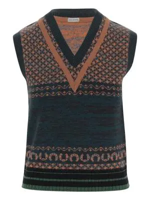 Dries Van Noten V-neck Knit Vest - Black