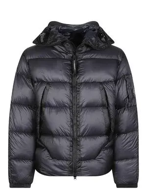 C.P. COMPANY Hooded Quilted Down Jacket - Black