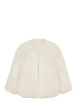 YVES SALOMON Long-sleeved Fur - White