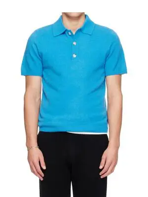 ENTIRE STUDIOS Button-front Short-sleeve Polo Shirt - Blue