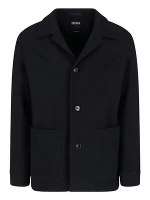 Zegna Zegna Single-Breasted Patch-Pocket Blazer No