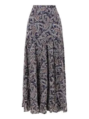 VERONICA BEARD Heatheralyn Gathered Paisley-print Cotton Maxi Skirt