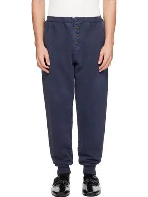ENTIRE STUDIOS Single-button Detail Sweatpants - Navy Blue