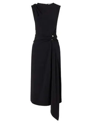 Veronica Beard Freja Draped Crepe-blend Midi Dress - Black