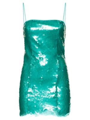 Giuseppe Di Morabito Sequined Mini Dress W/ Feathers - Green