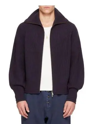 ENTIRE STUDIOS Zip-up Knit Cardigan - Purple