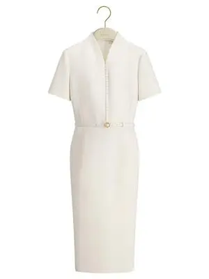 Dior Mid-length Belted Dress - White