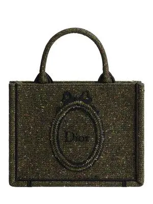 Dior Mini Book Tote With Strap - Khaki
