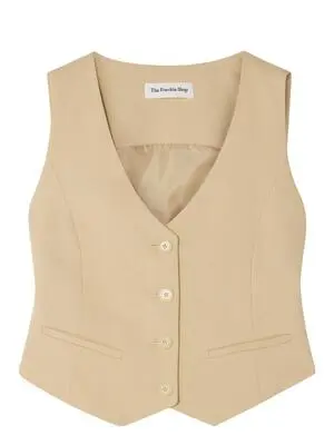 THE FRANKIE SHOP Roma Woven Vest - Beige