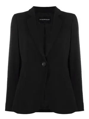 Emporio Armani Notched-lapel Single-breasted Blazer - Black