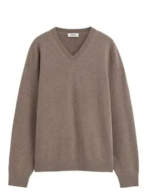 Cos Cashmere V-neck Sweater Brown