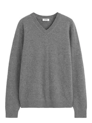 Cos Cashmere V-neck Sweater Gray