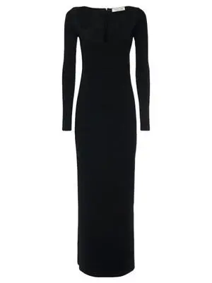 Valentino Garavani Stretch Viscose Knit Long Dress - Black