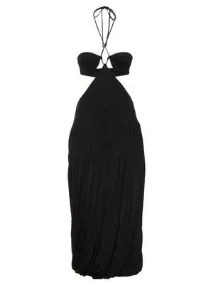Stella McCartney Bra Top Fluid Balloon Midi Dress - Black