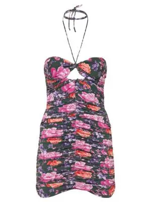 Magda Butrym Exclusive Print Ruched Mini Dress - Black