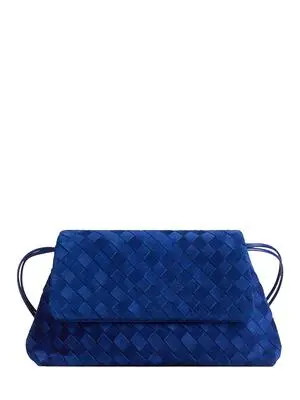 Bottega Veneta Suede Dustbag Giorno Shoulder Bag - Blue