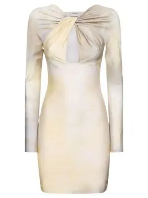 Coperni Hollowed-out Jersey Mini Dress - Nude