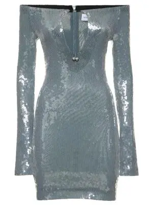 16Arlington Sequined Tie-up Dress - Gray