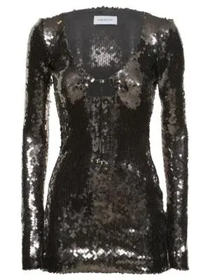 16ARLINGTON Sequined Long-sleeved Dress