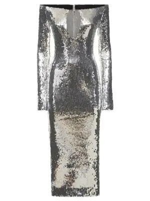 16Arlington Sequined Tie-up Dress - Gray