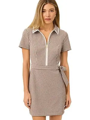 Lilly Pulitzer® Upf 50+ Luxletic Kathy Short Sleeve Tie Dress - Coco Beach Mini Performance Gingham