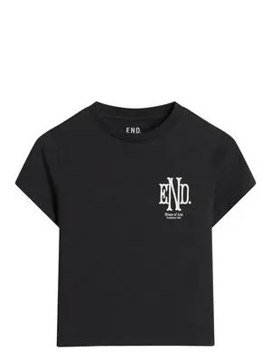 END. Monogram Baby T-shirt - Cinder Black