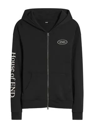END. Underline Zip Hoodie - Cinder Black
