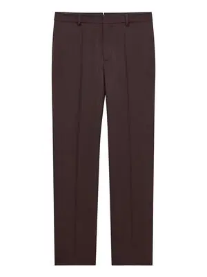 Saint Laurent Slim-fit Pants In Wool - Marron Fonce