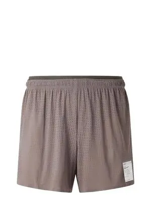 Satisfy Straight-leg Logo-appliqu&eacute;d 5" Space‑o&trade; Shorts - Brown