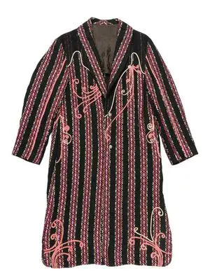 COMMUNS Striped Coat - Black