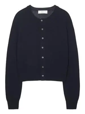 DUNST Crewneck Button-up Cardigan - Black