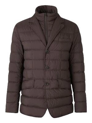 Herno Layered Effect Quilted Coat - Black