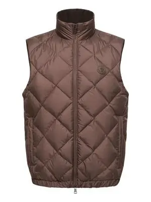 Moncler Chobe Diamond Quilted Down Vest - Brown