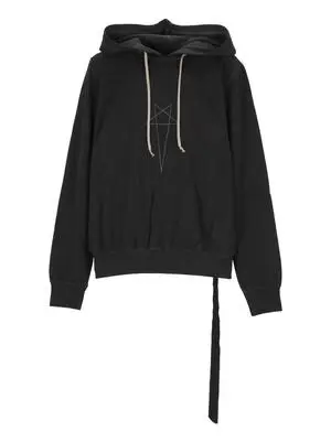 Rick Owens Graphic Drawstring Hoodie - Faded Black/silver