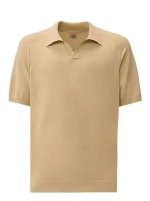 C.P. COMPANY Short-sleeve Cotton Polo Shirt Nude