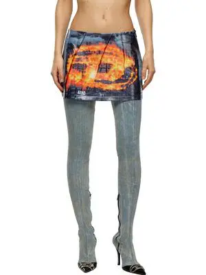DIESEL® Short Skirt With Poster Print