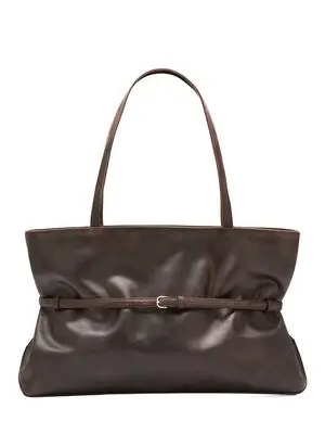 ST. AGNI Belt Detail Carryall Tote - Brown