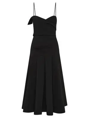 ST. AGNI Folded Cotton-blend Bodice Dress - Black