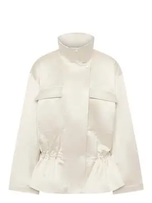 ST. AGNI Structured Cotton-blend Satin Utility Parka - Ivory