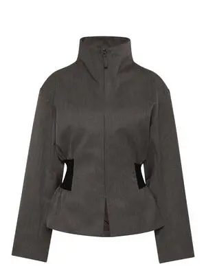 ST. AGNI Contour Wool-blend Flight Jacket - Grey
