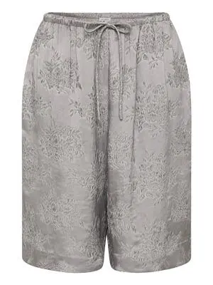 ST. AGNI Nouveau Jacquard Silk-blend Shorts - Grey