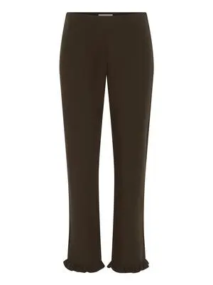 ST. AGNI Cotton Baby Frill Cropped Pants - Olive