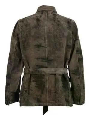 TAAKK Belted Jacquard-denim Jacket